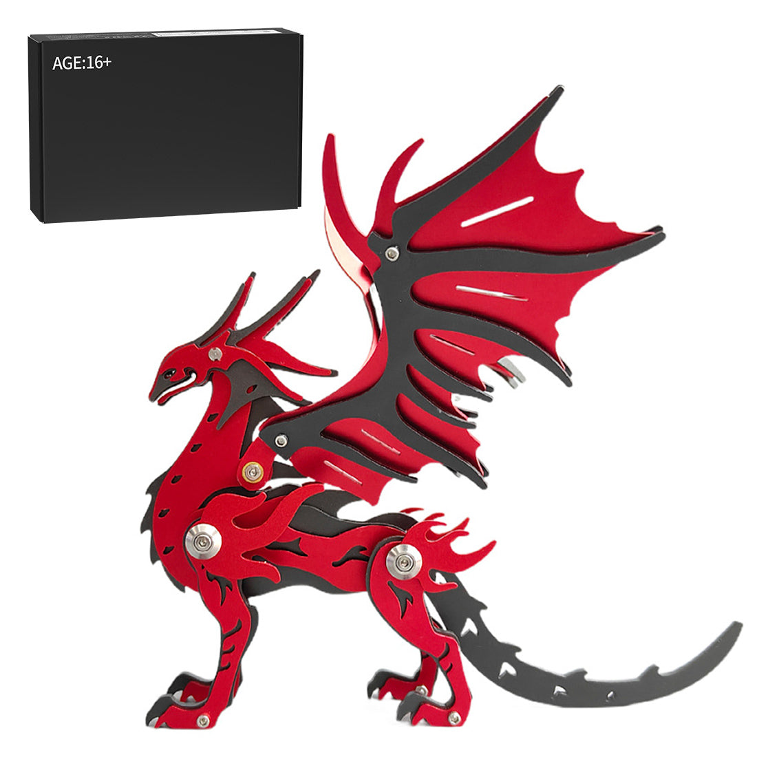 3D Metal Kits Magical Pterosaur DIY Mechanical Dragon Model 100+PCS ...