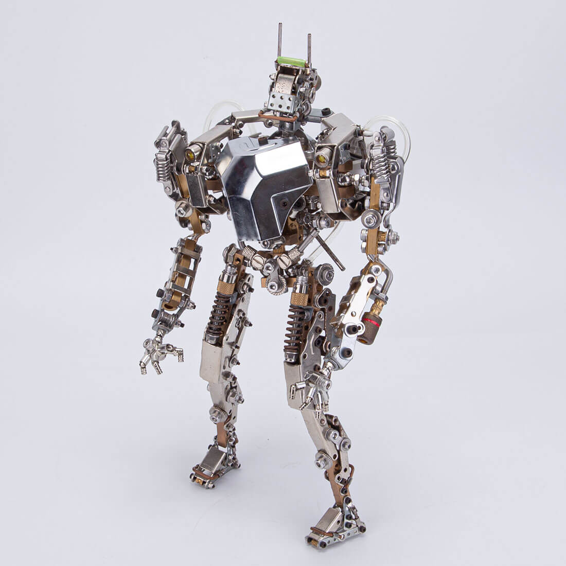 3D Metal LED Humanoid Service Robot Mecha Big Articulated Action Figur