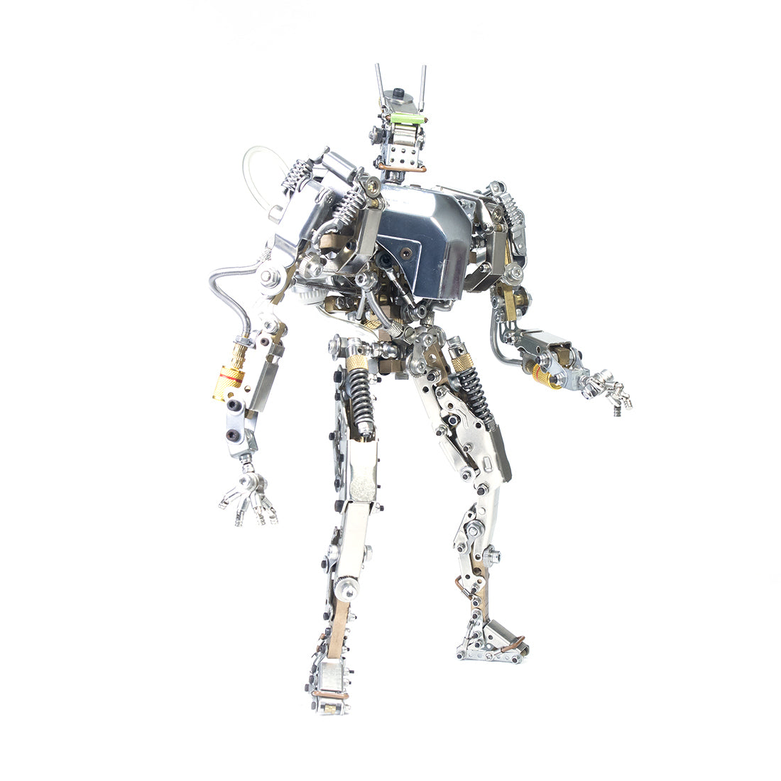 3D Metal LED Humanoid Service Robot Mecha Big Articulated Action Figur