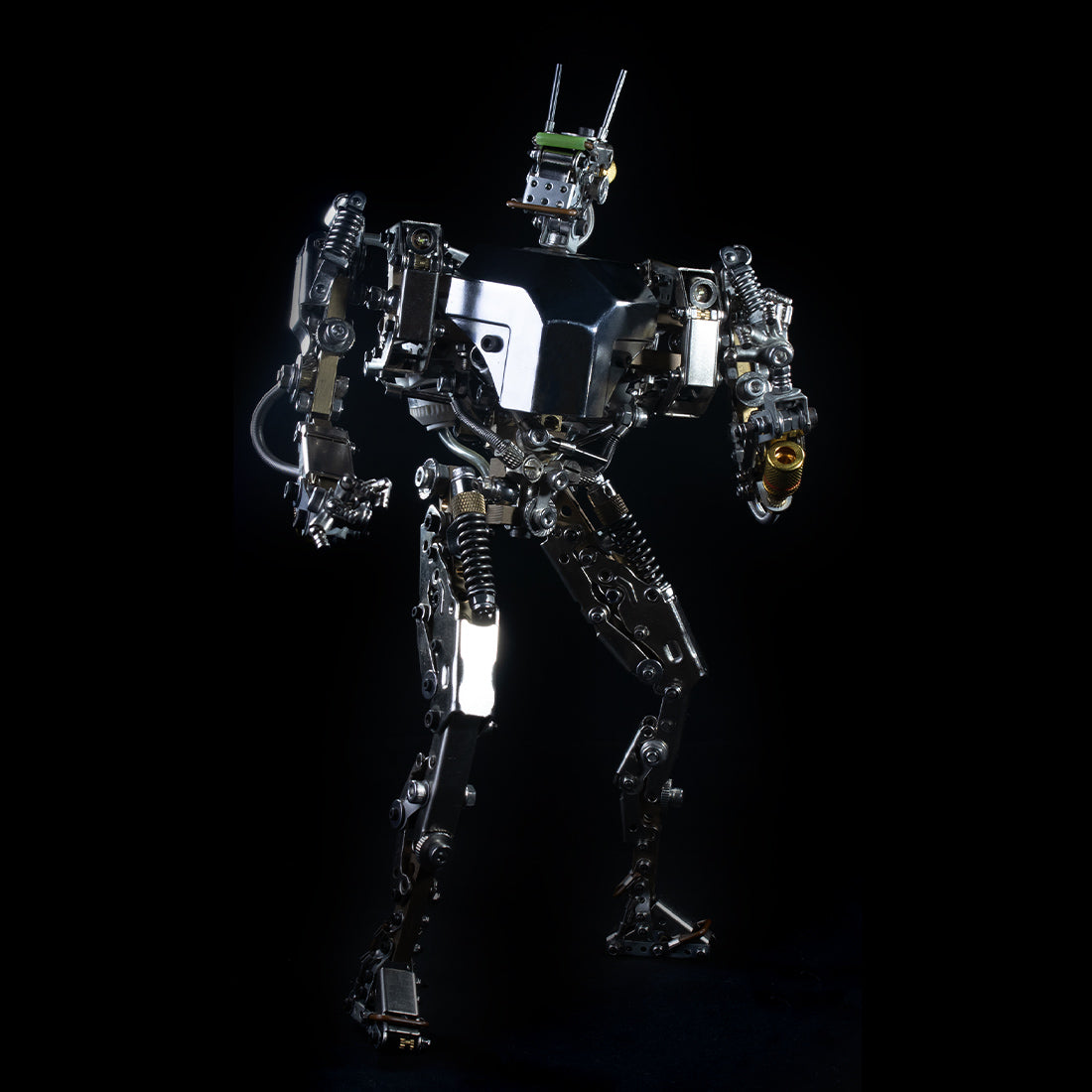 3D Metal LED Humanoid Service Robot Mecha Big Articulated Action Figur