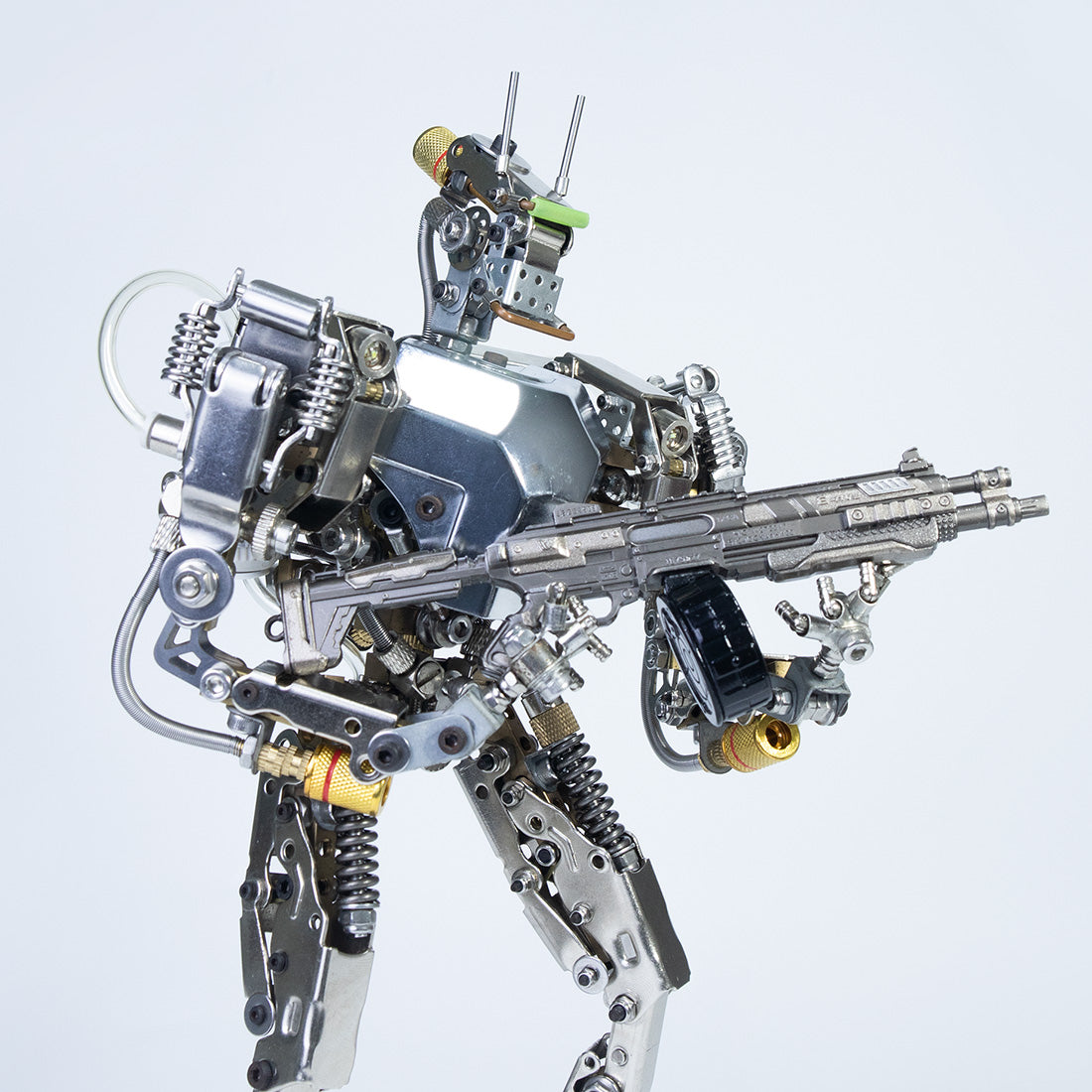 3D Metal LED Humanoid Service Robot Mecha Big Articulated Action Figur