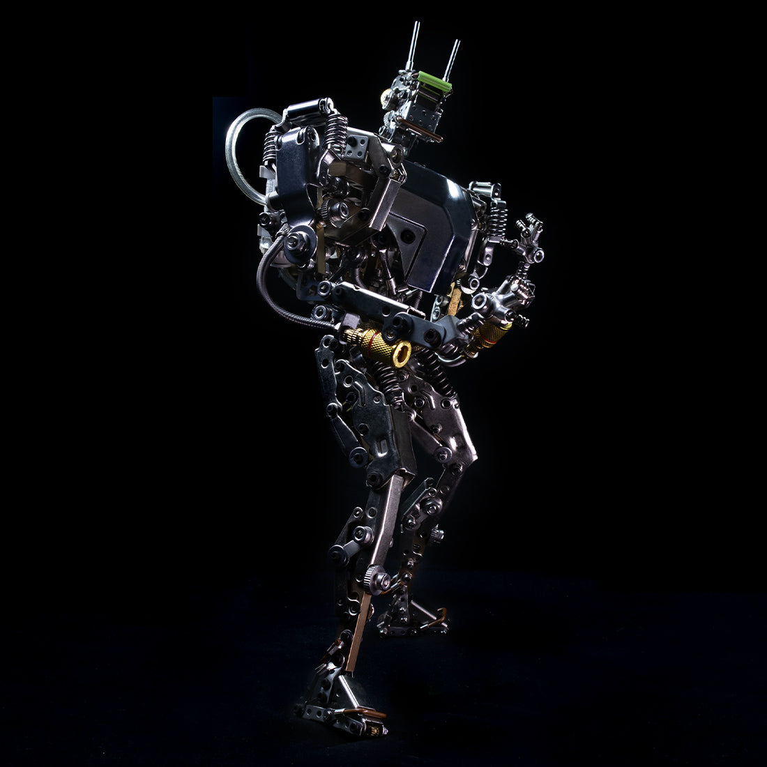 3D Metal LED Humanoid Service Robot Mecha Big Articulated Action Figur