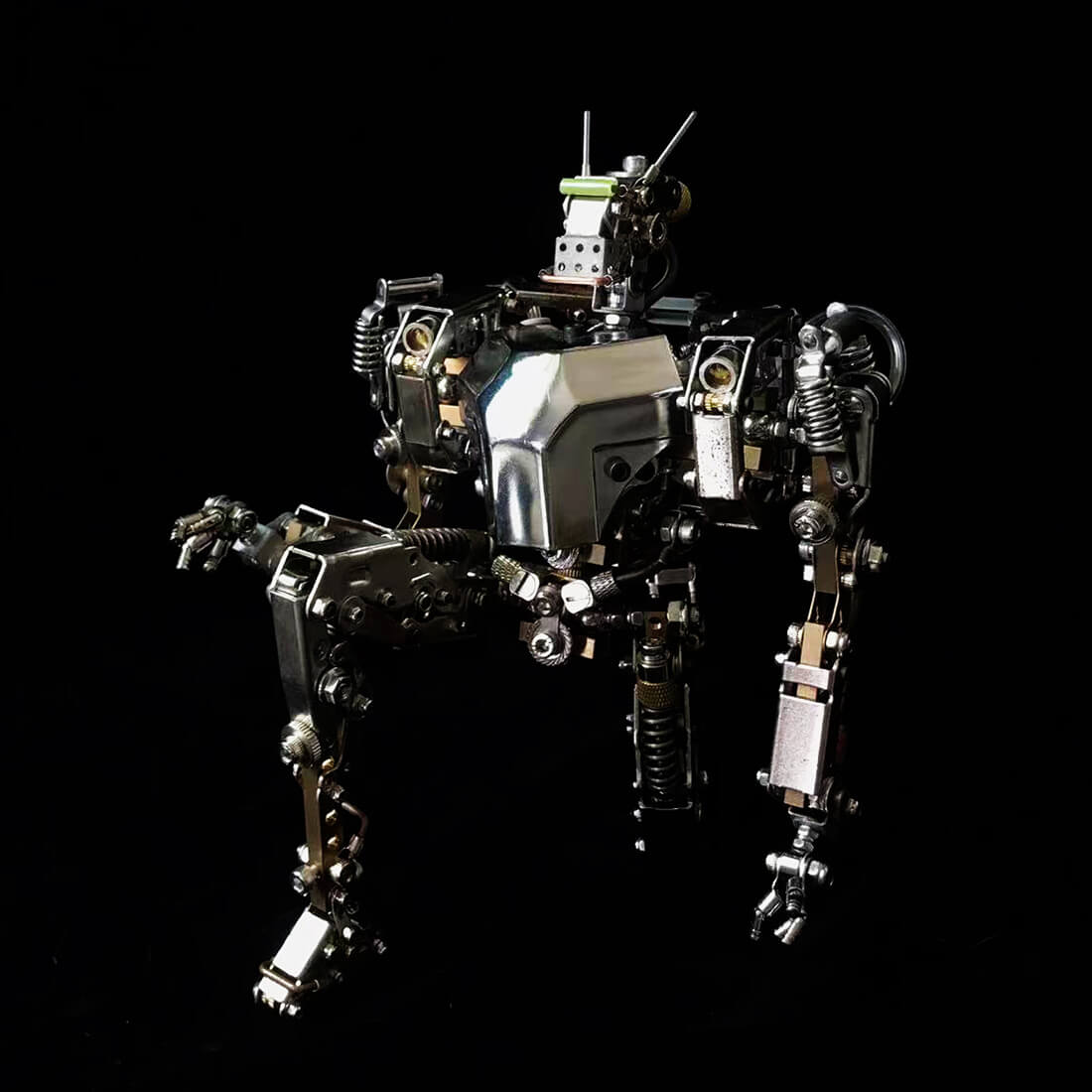 3D Metal LED Humanoid Service Robot Mecha Big Articulated Action Figur