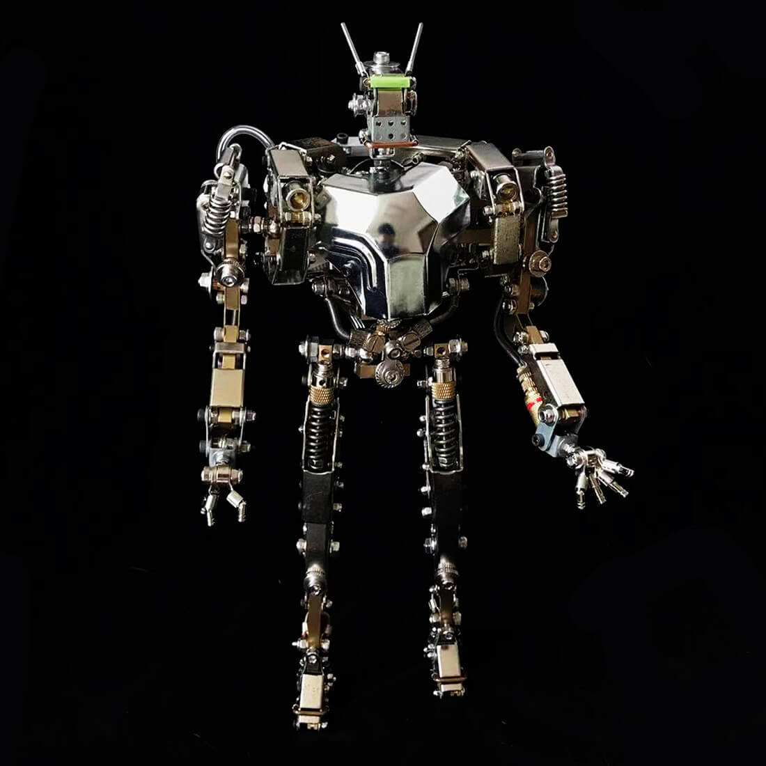 3D Metal LED Humanoid Service Robot Mecha Big Articulated Action Figur