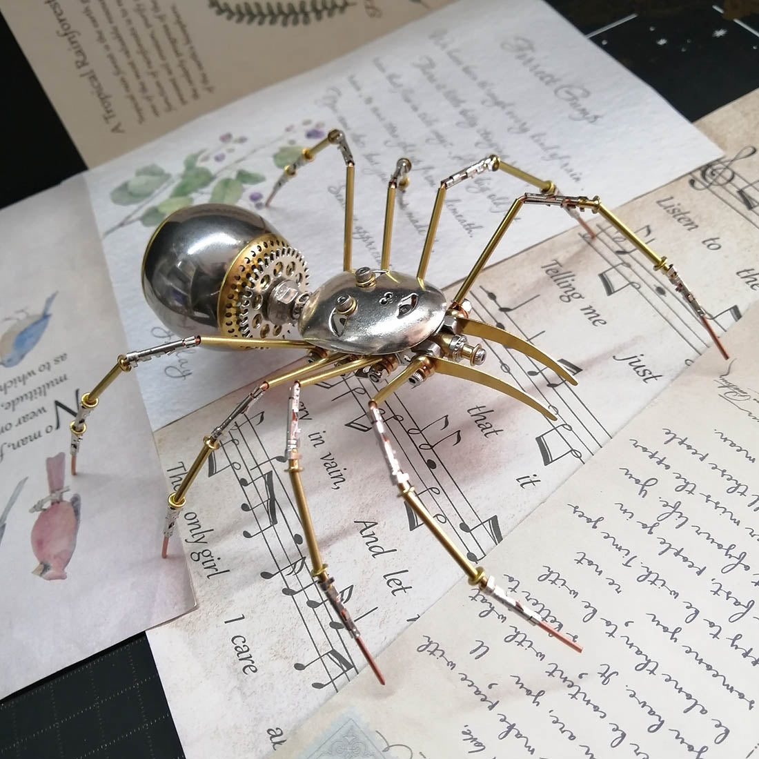 3D Metal Puzzle Human-faced Spider Mechanical Insect Assembly Model 130 ...