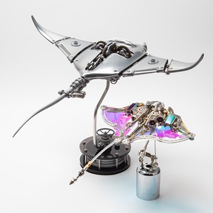 Mechanical Silver Metallic Stingray Manta Rays Metal Model Building Ki