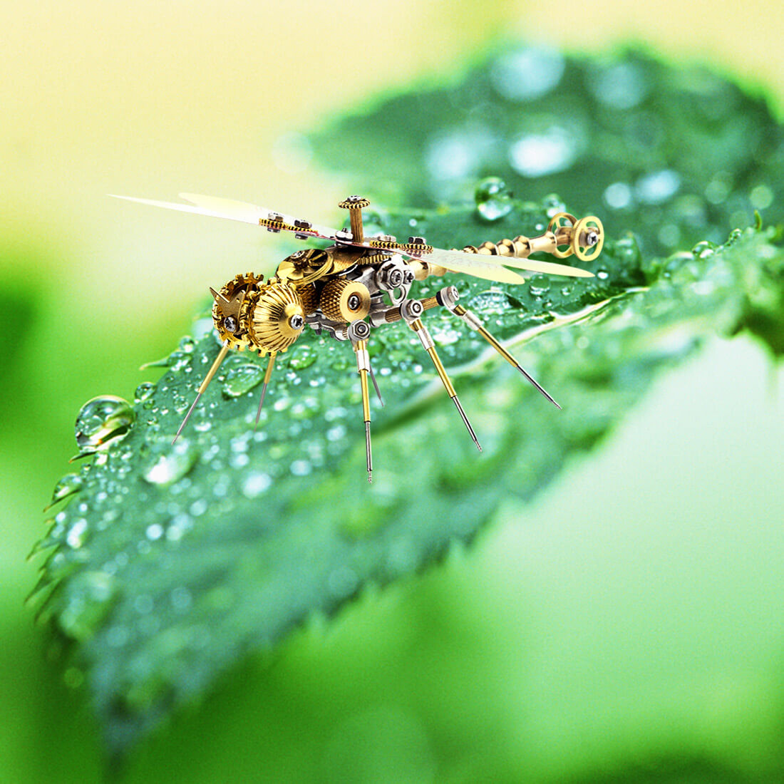 150PCS Steampunk 3D Dragonfly Model Assembly Kit with Light