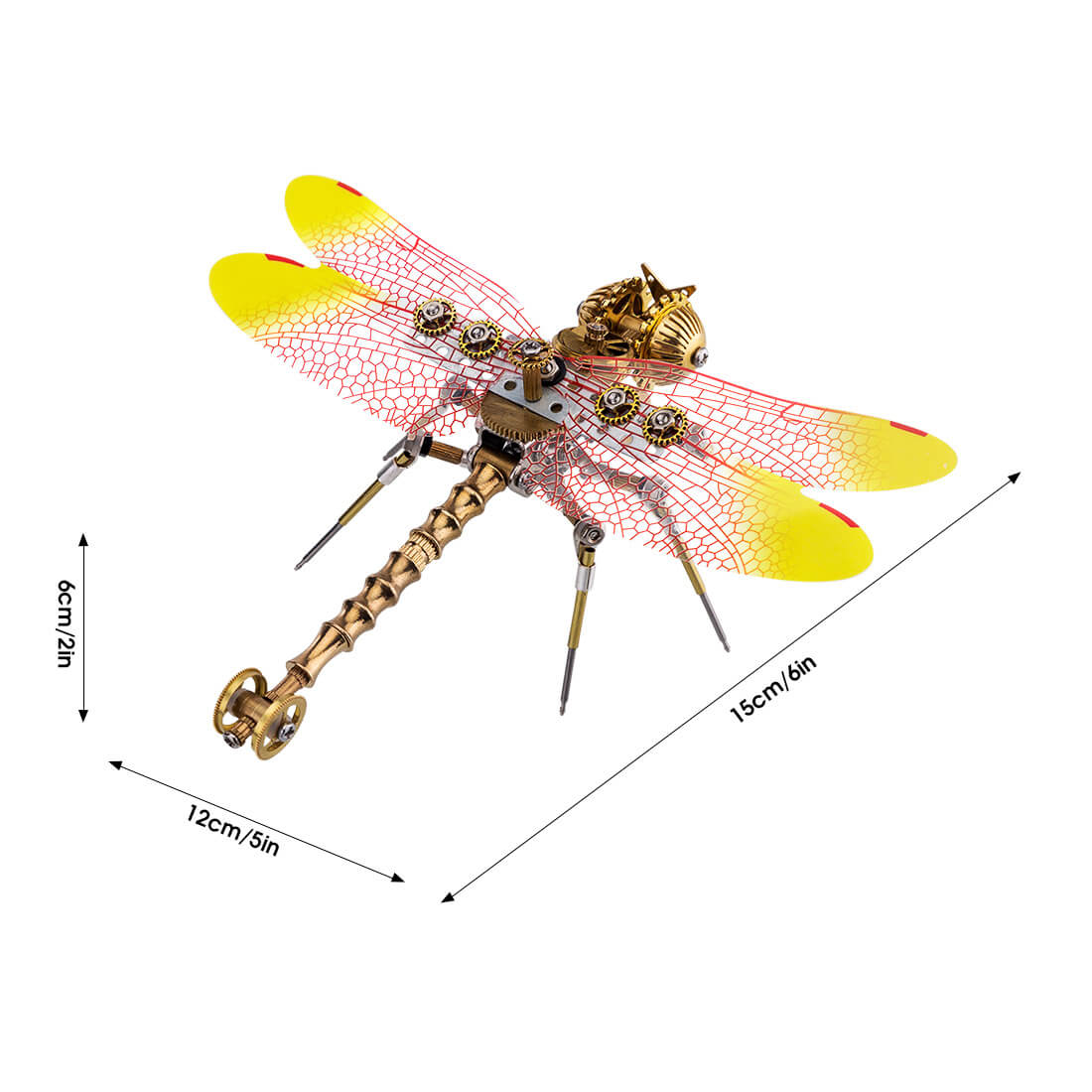 150PCS Steampunk 3D Dragonfly Model Assembly Kit with Light