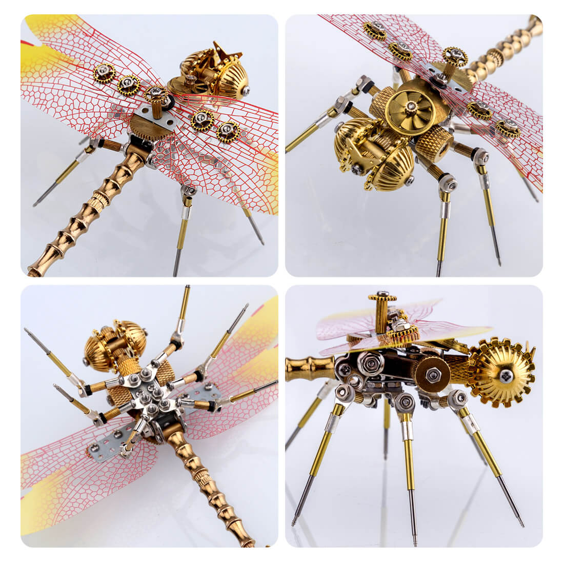150PCS Steampunk 3D Dragonfly Model Assembly Kit with Light