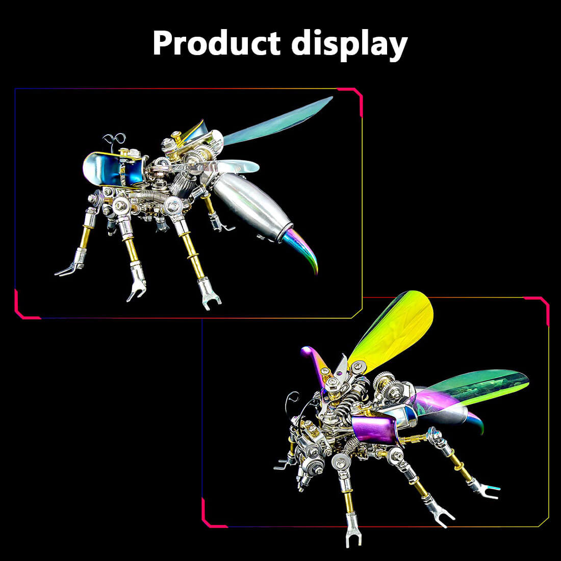 180PCS Punk Mini Wasp 3D Metal Puzzle DIY Insect