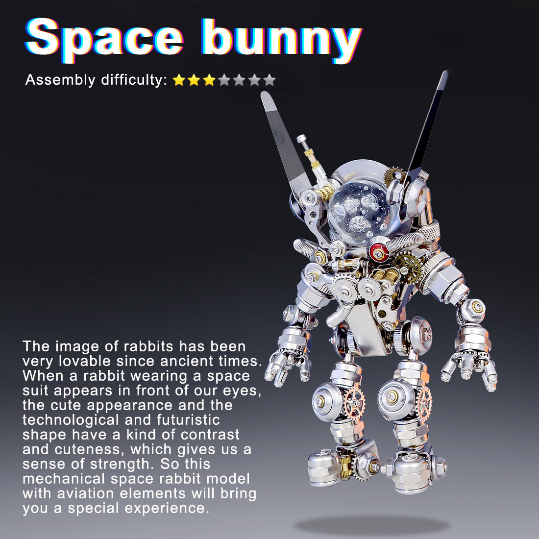 Mechanical Aerospace Rabbit Sci-fi Punk Female Astronaut 3D Metal Puzz
