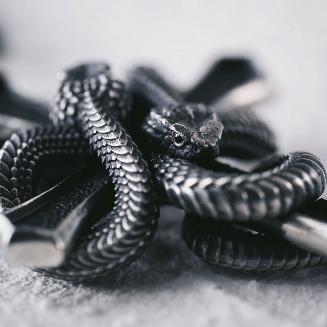 coppertistwu Christian Cross & Two Snakes Pendant