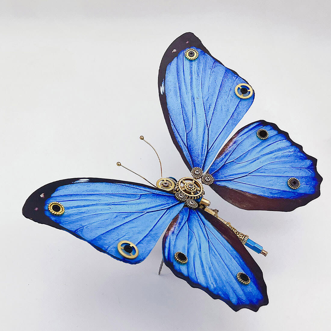 DIY Steampunk Butterfly 3D Metal Model Kits with Circuit Board Framed