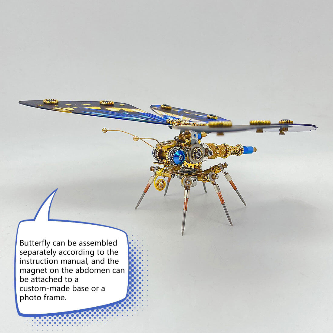 DIY Steampunk Butterfly 3D Metal Model Kits with Circuit Board Framed