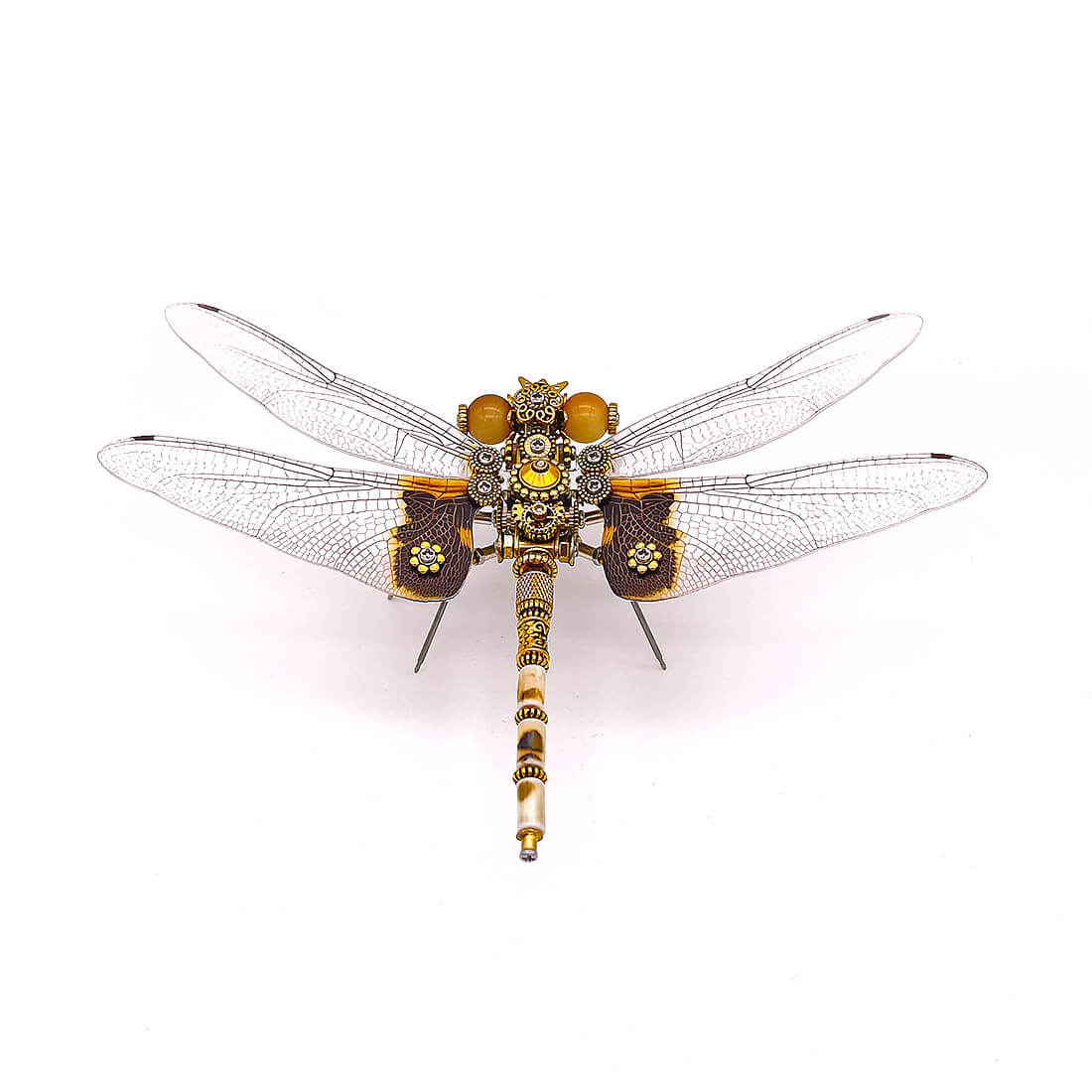 Mechanical Punk Large Dragonfly 3D DIY Insects Model Metal Assembly To