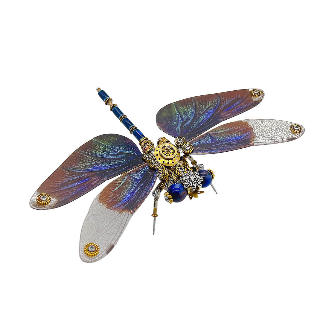 Mechanical Punk Metallic Dragonfly 3D DIY Insects Model Metal Assembly
