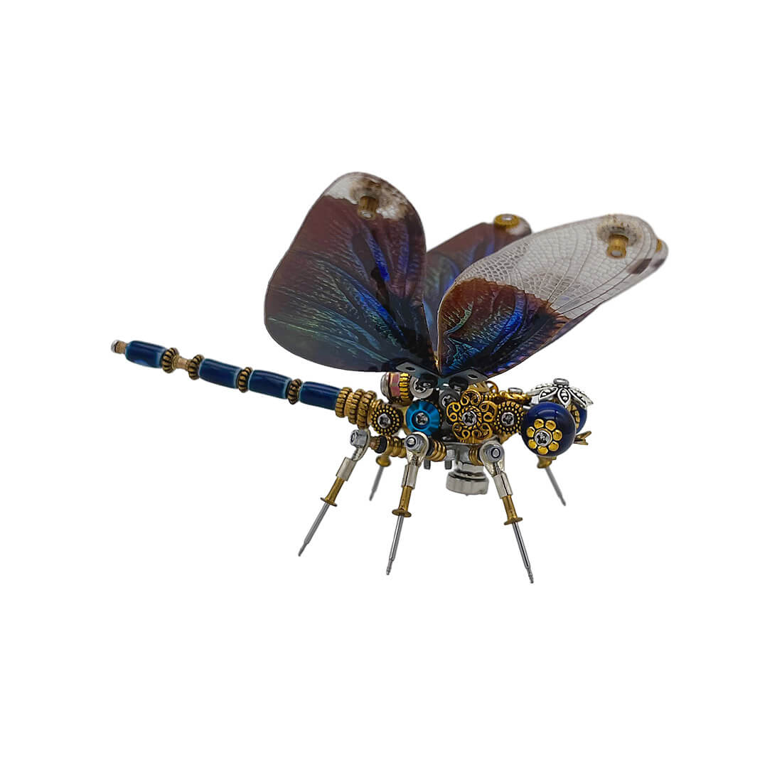 Mechanical Punk Metallic Dragonfly 3D DIY Insects Model Metal Assembly