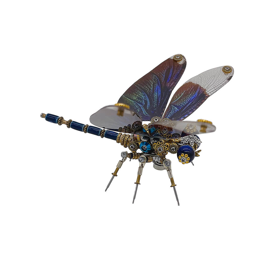 Mechanical Punk Metallic Dragonfly 3D DIY Insects Model Metal Assembly