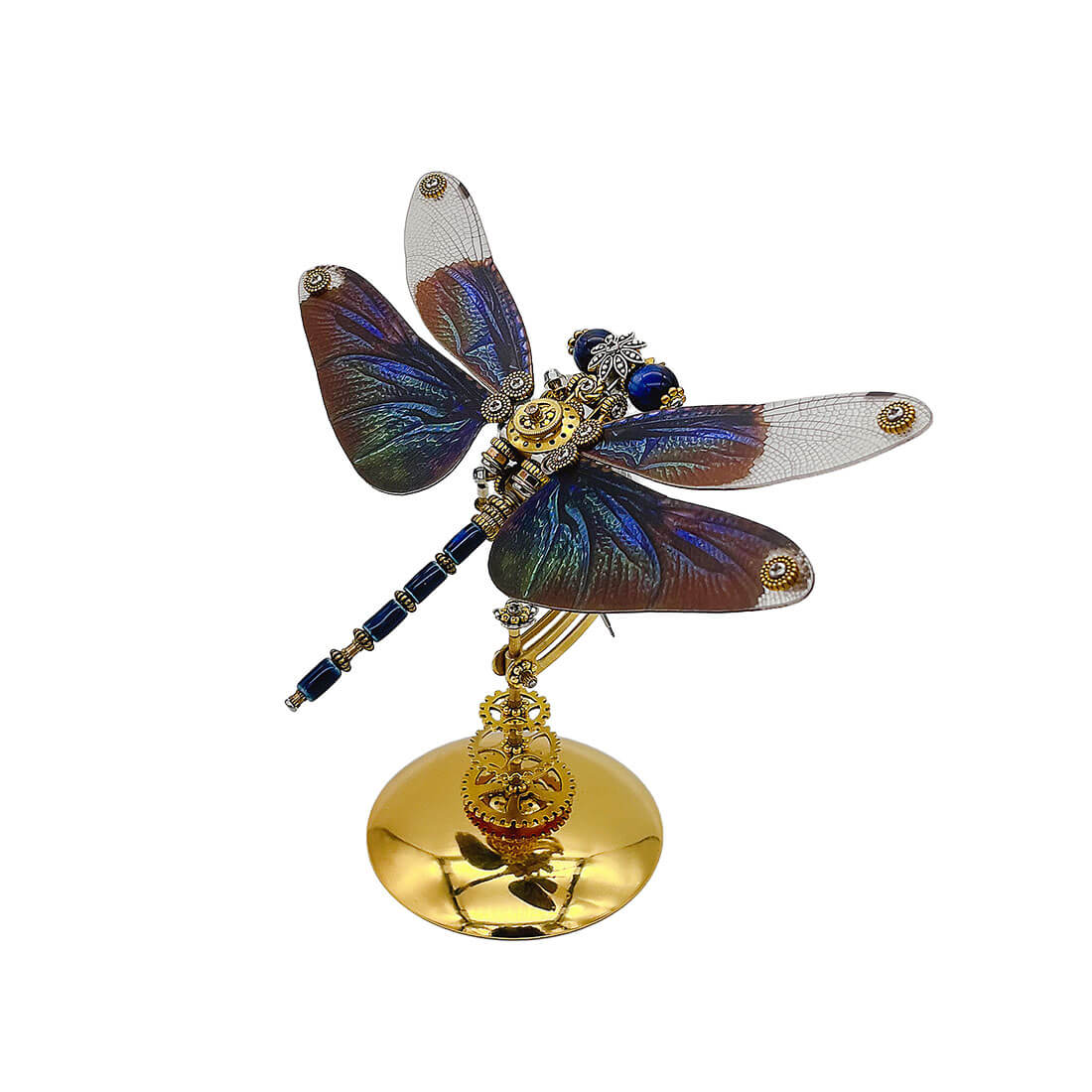 Mechanical Punk Metallic Dragonfly 3D DIY Insects Model Metal Assembly