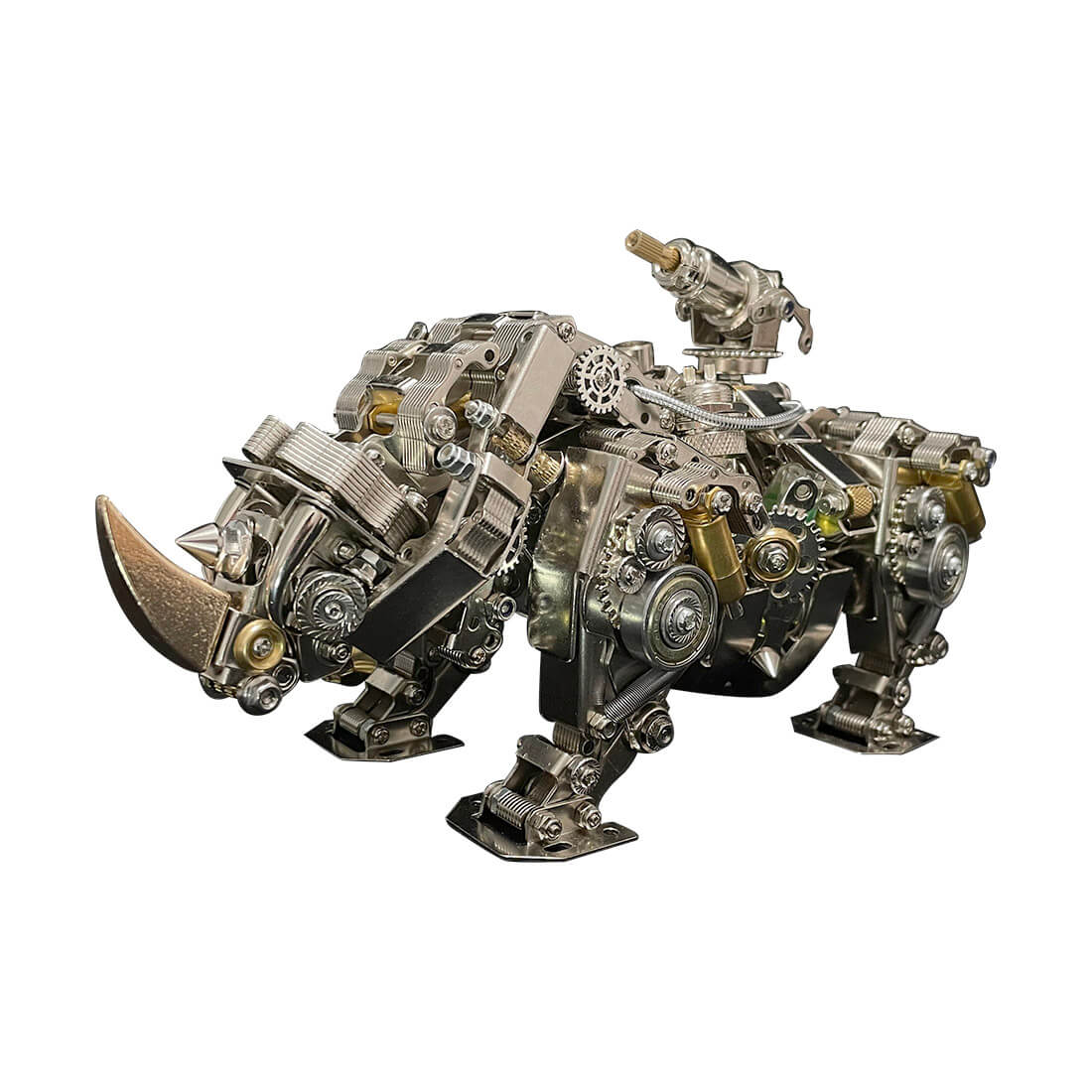 Mechanical Rhino 3D DIY Metal Puzzle Animal Assembly Model 700+PCS