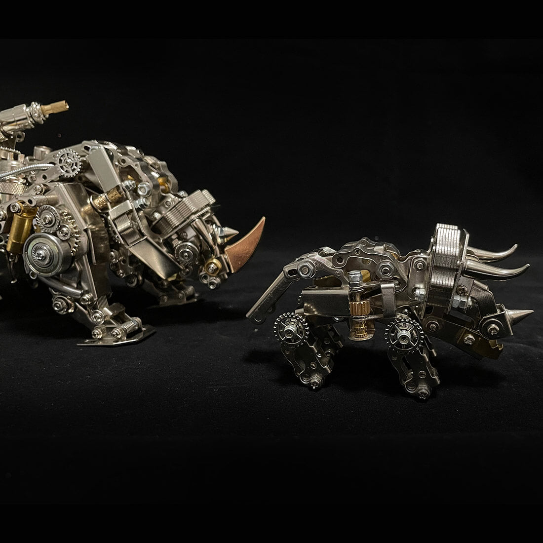 Mechanical Rhino 3D DIY Metal Puzzle Animal Assembly Model 700+PCS