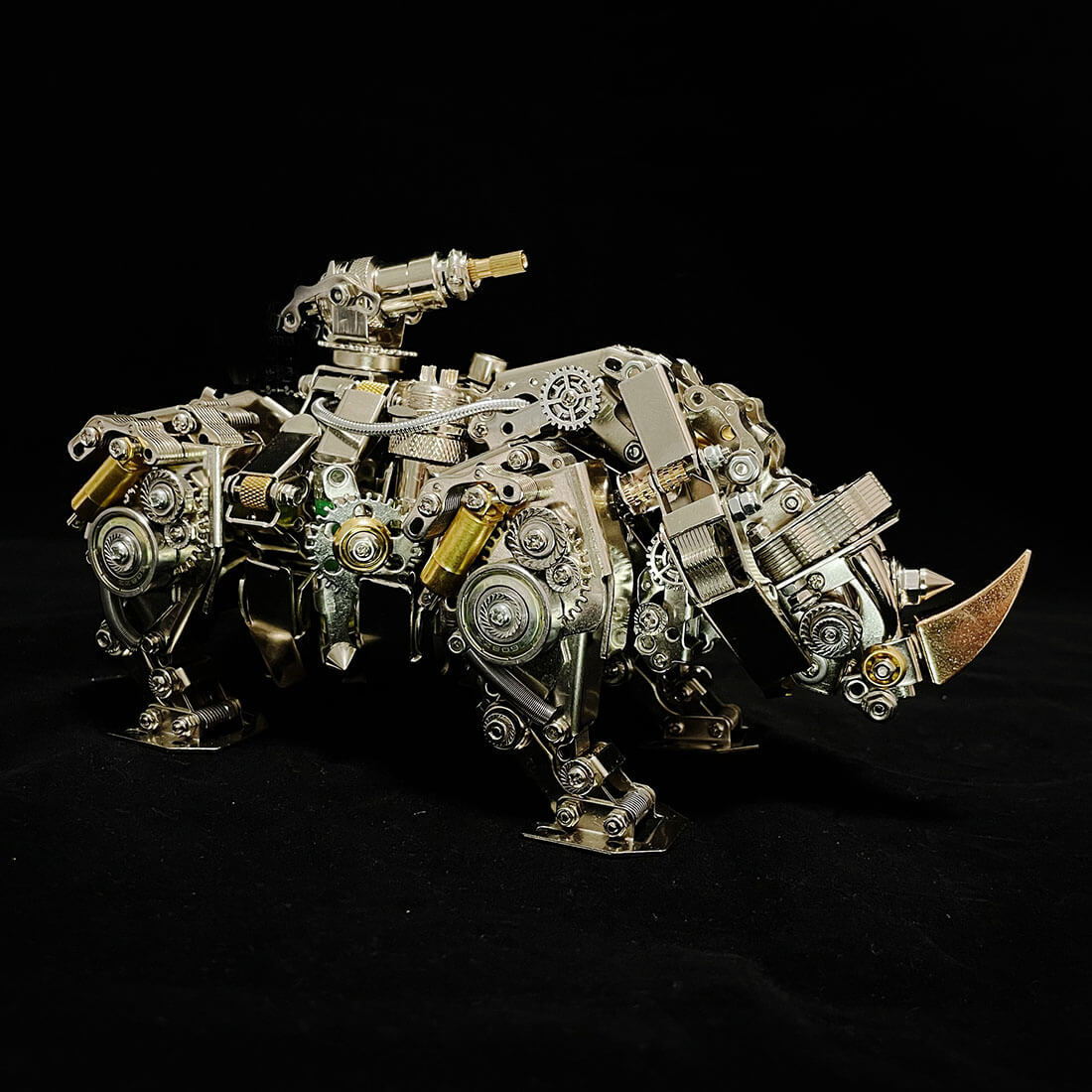 Mechanical Rhino 3D DIY Metal Puzzle Animal Assembly Model 700+PCS