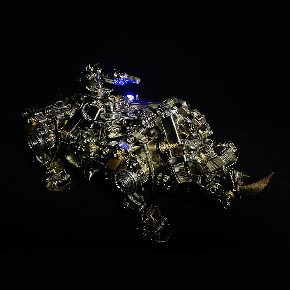 Mechanical Rhino 3D DIY Metal Puzzle Animal Assembly Model 700+PCS