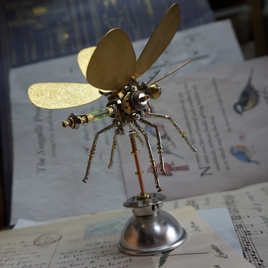 Shinny Gold Butterfly 3D Metal DIY Steampunk Insect kits