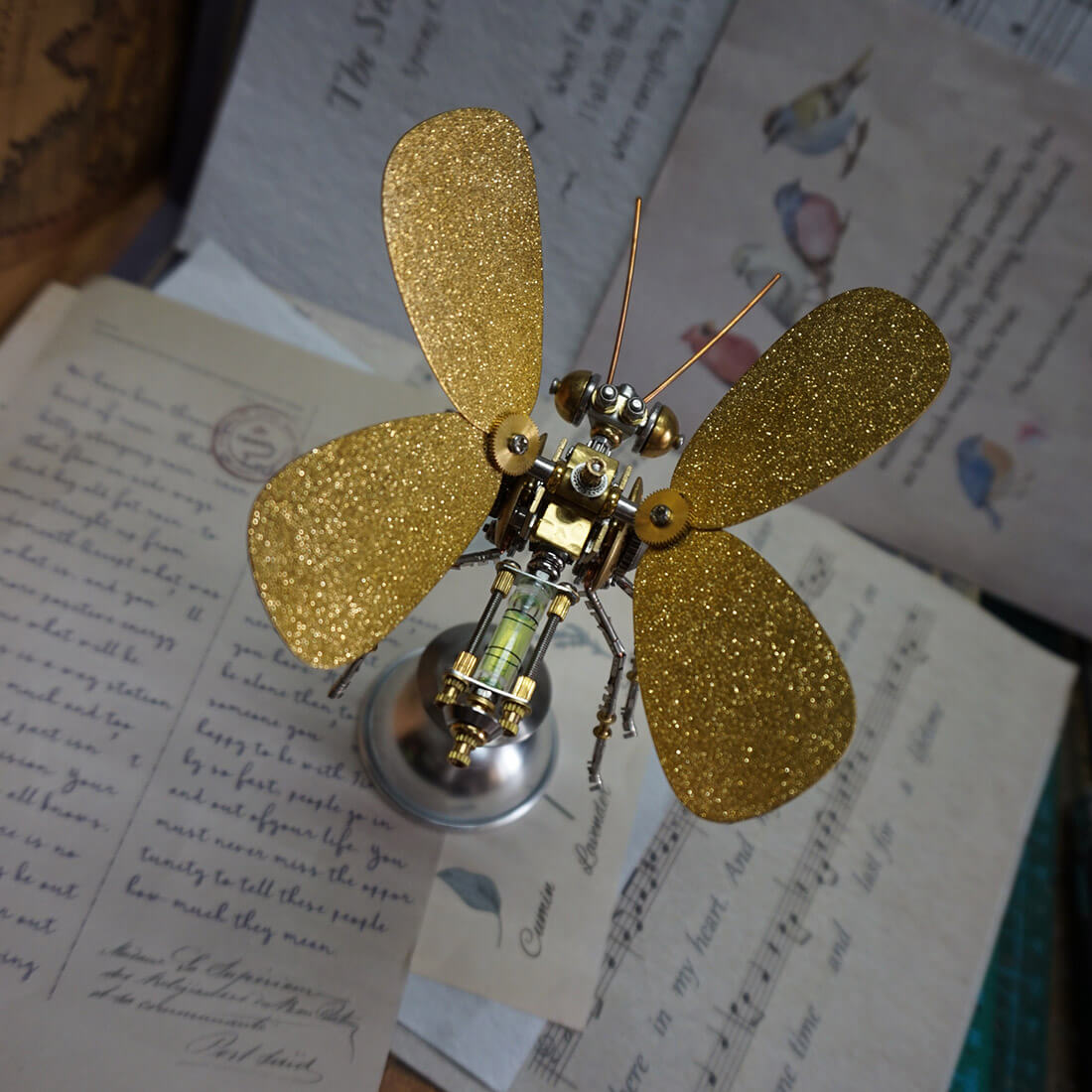 Shinny Gold Butterfly 3D Metal DIY Steampunk Insect kits