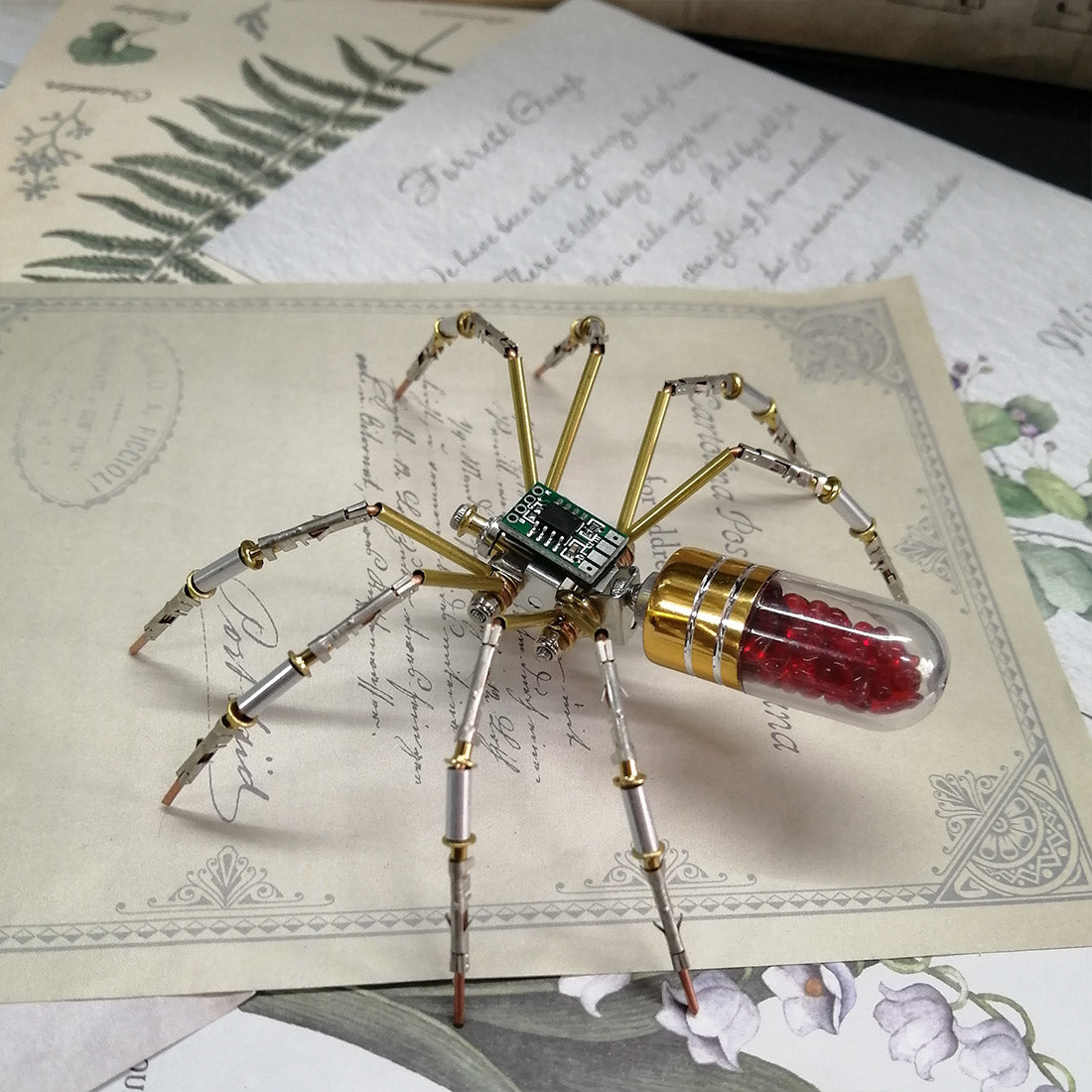 Steampunk Recyled Cellar Spider 3D Metal DIY Circuit Board Sculpture I