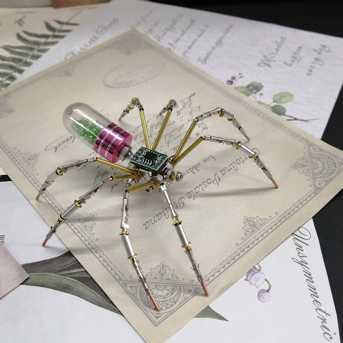Steampunk Recyled Cellar Spider 3D Metal DIY Circuit Board Sculpture I