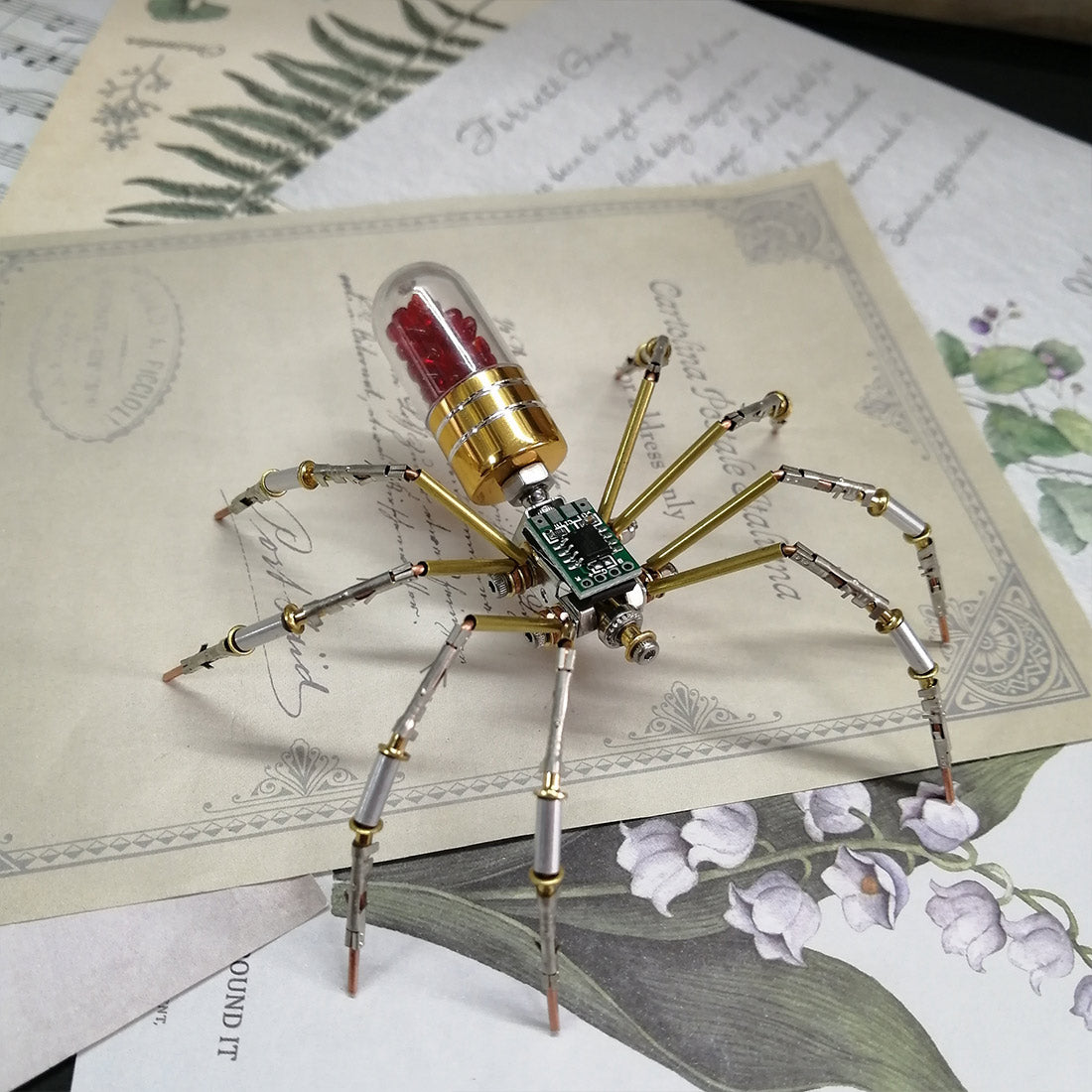 Steampunk Recyled Cellar Spider 3D Metal DIY Circuit Board Sculpture I