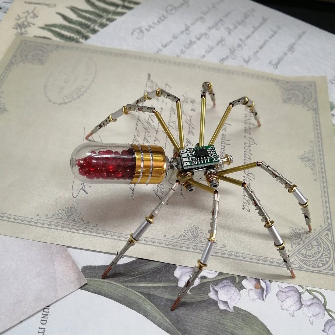 Steampunk Recyled Cellar Spider 3D Metal DIY Circuit Board Sculpture I