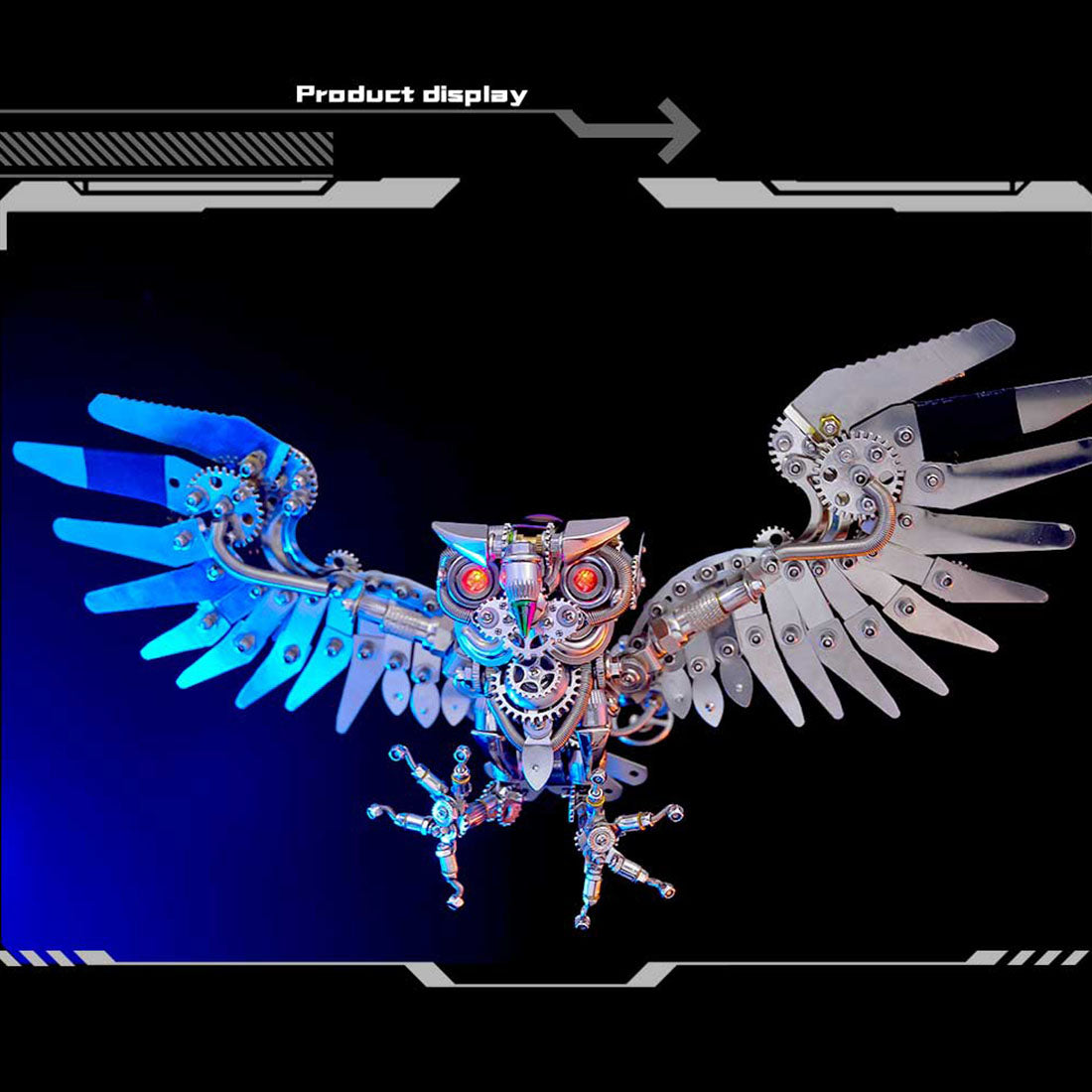Steampunk Owl with Goggles DIY 3D Metal Animal Model Kits 700+PCS Diff