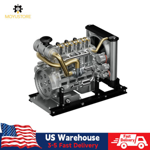 TECHING 300+PCS Build an OHV Inline Four-cylinder Diesel Engine Model