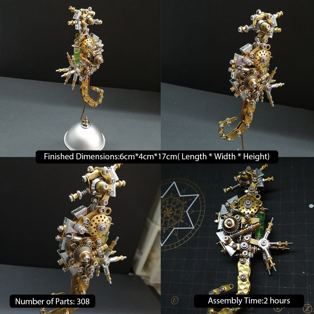 3D DIY Steampunk Miniature Seahorse Metal Model Building Kits
