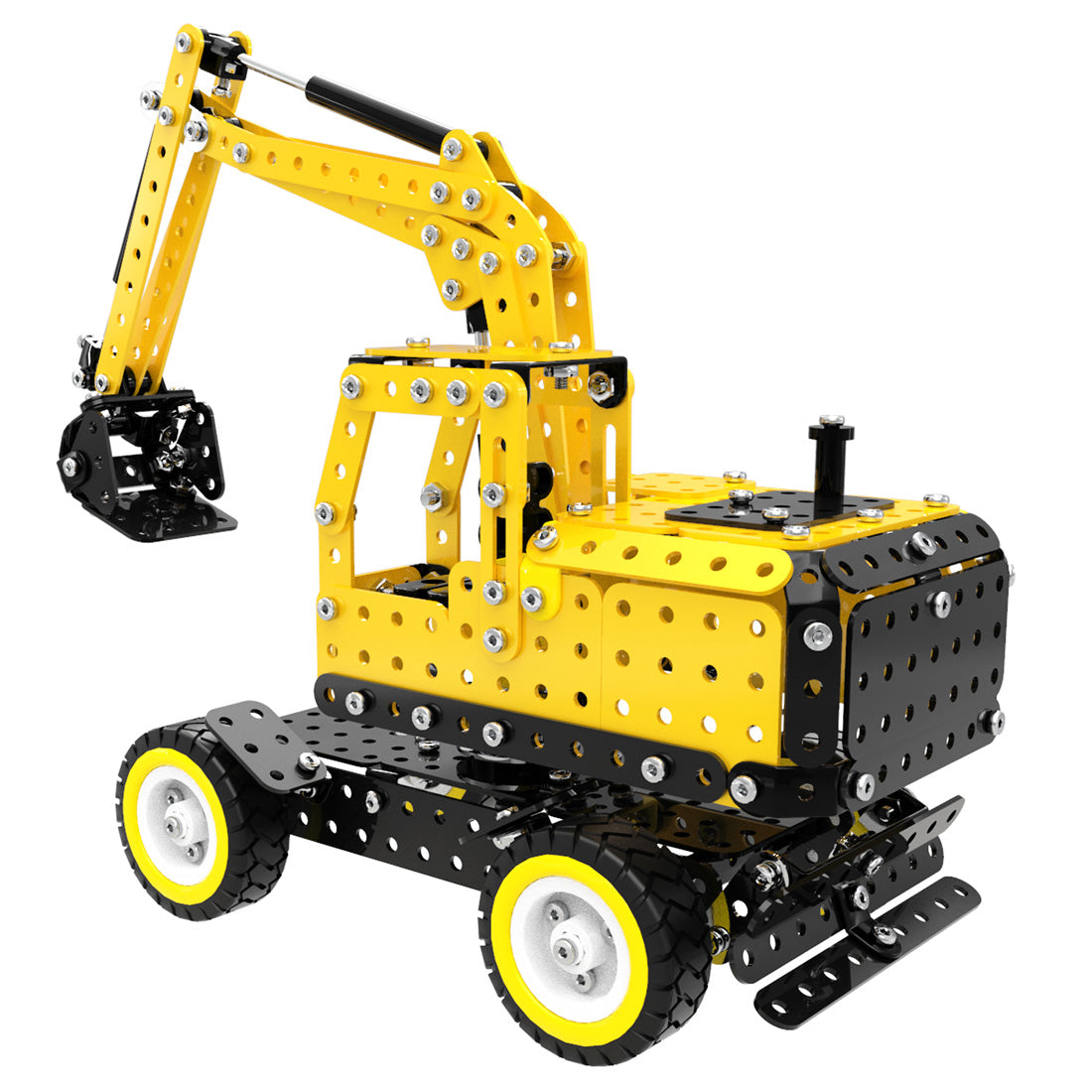 502Pcs Excavator Shape DIY Stainless Steel Metal Building Block Kit Ed