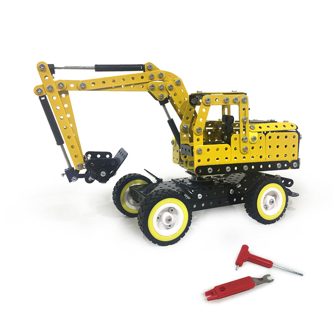 502Pcs Excavator Shape DIY Stainless Steel Metal Building Block Kit Ed