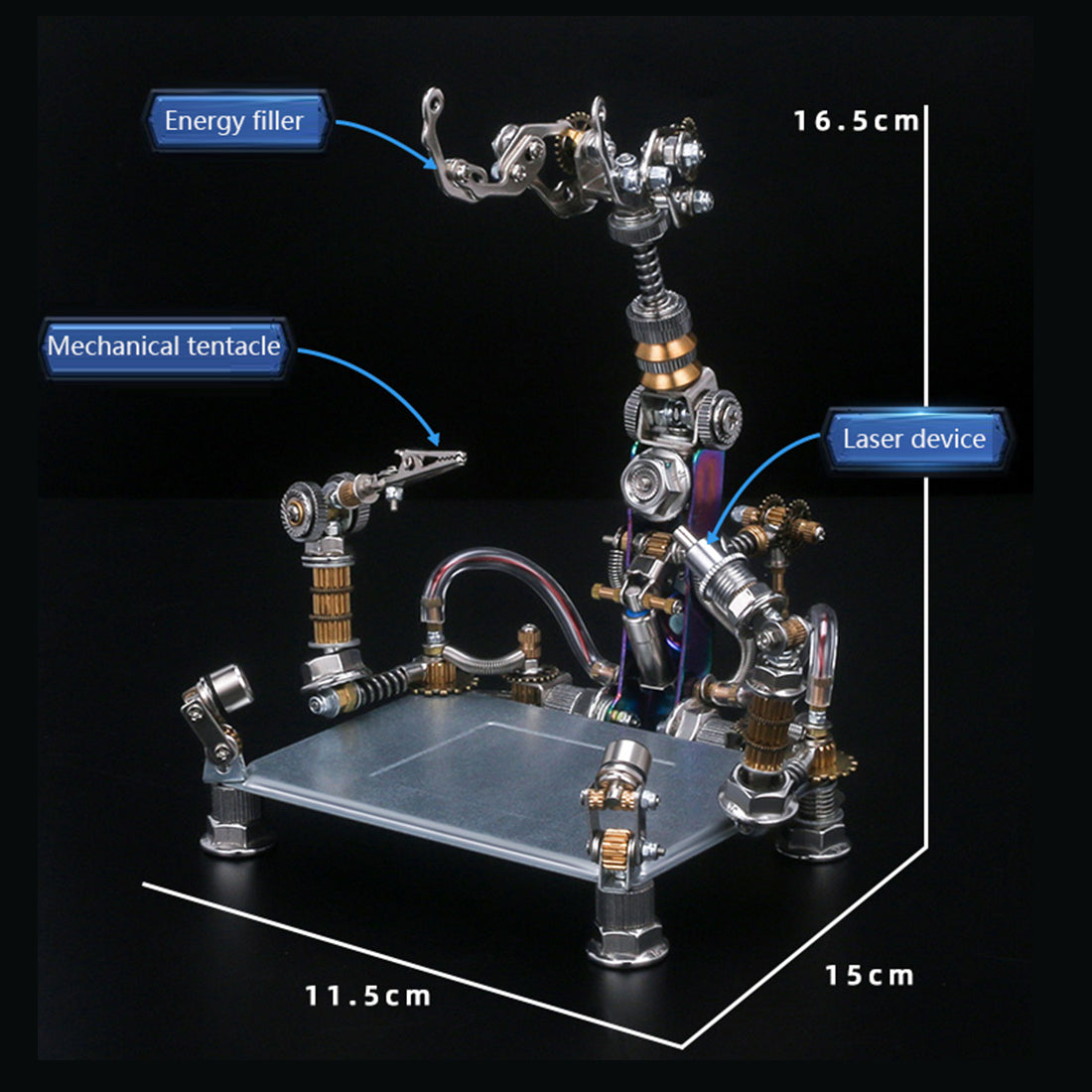 922Pcs DIY Mechanical 3D Fighting Solider Mecha with Stand Holder Asse