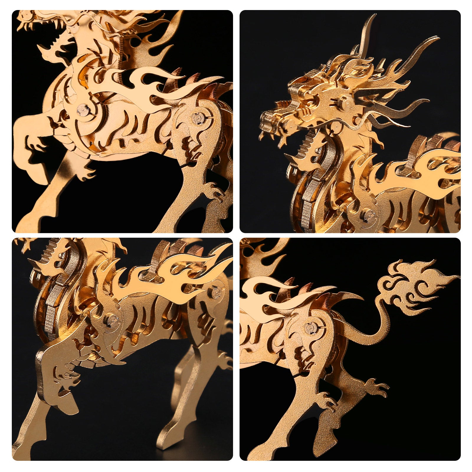 100Pcs+ DIY Oriental Chinese Unicorn Kylin Assembly Building Kit