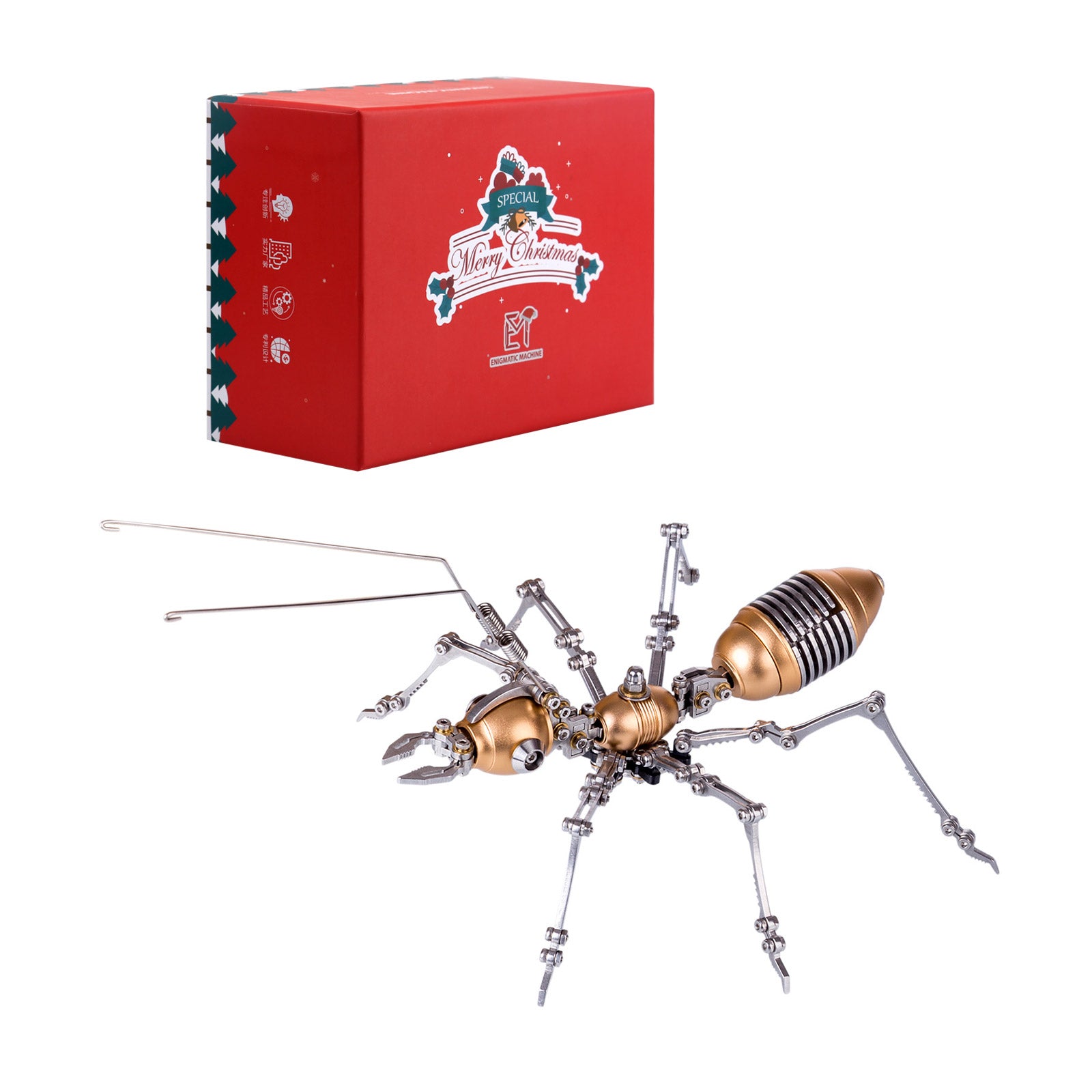 100Pcs+ Steampunk Ant Insect DIY Metal Assembly Model Kit With Christm