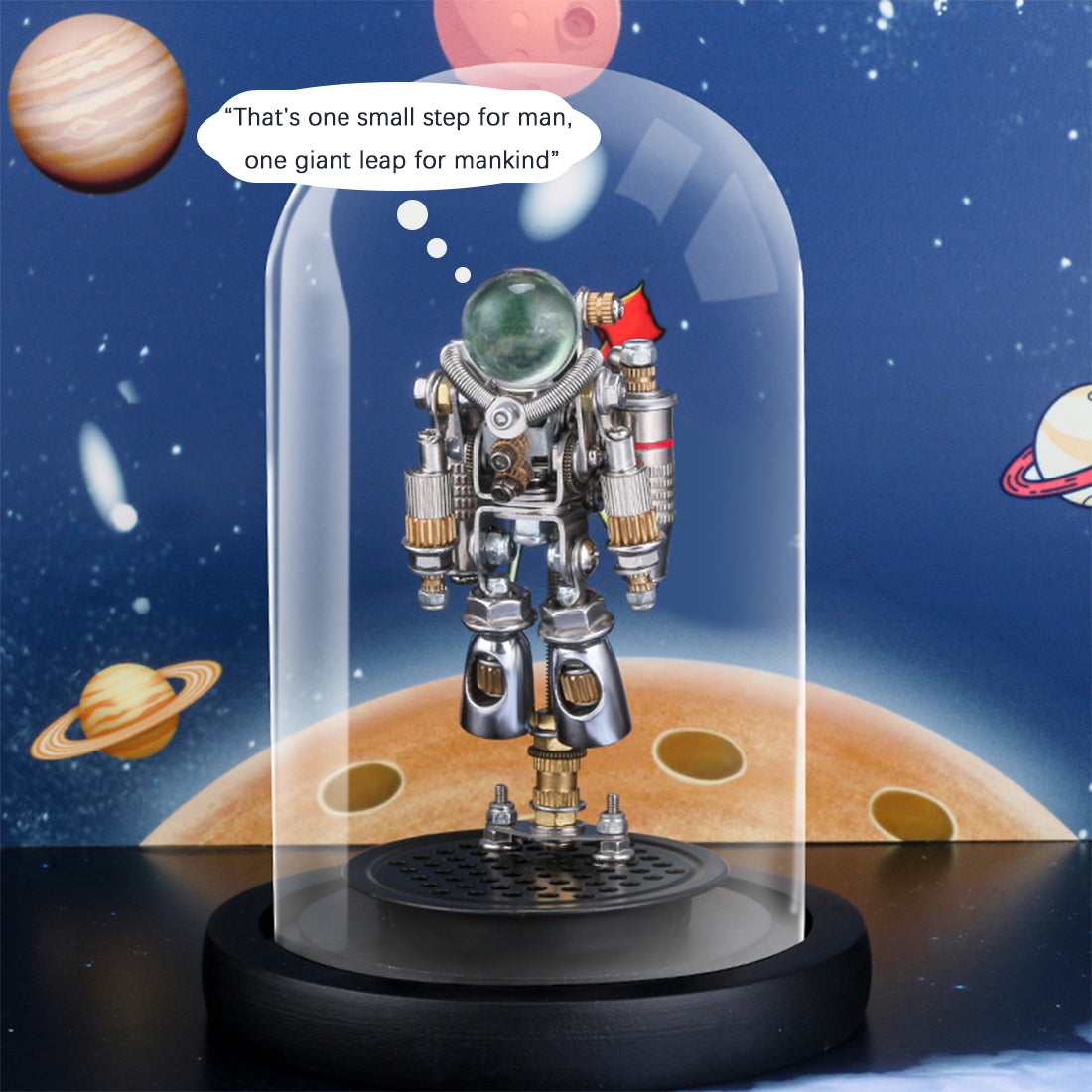 154Pcs Moon Astronaut Kit DIY Metal Model Toy Without Dust Cover