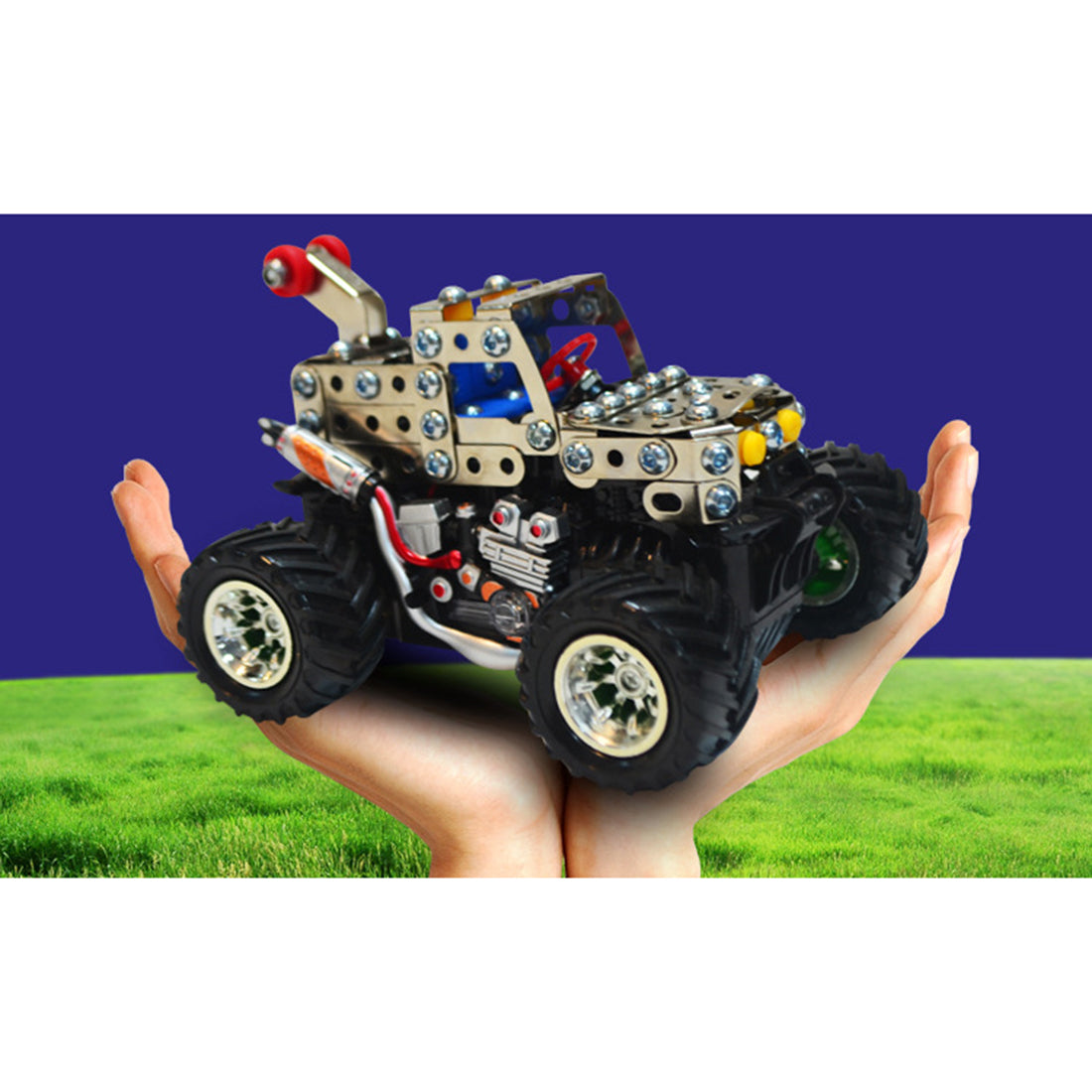 170Pcs+ DIY Metal Remote Control Dancing Car Puzzle Model Kit