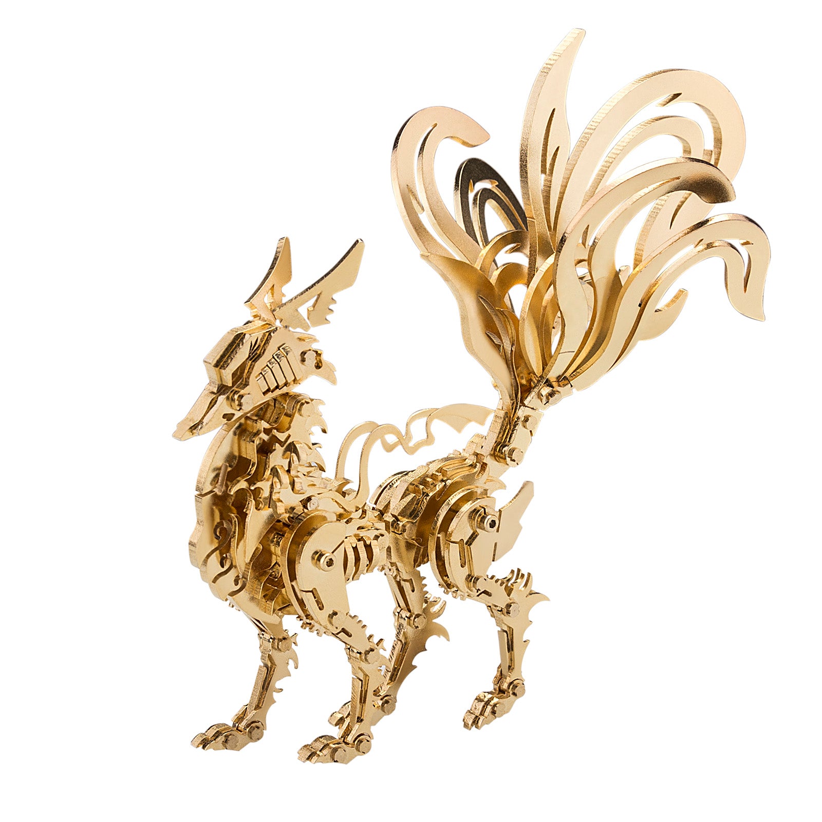 200Pcs+Oriental Mythological Golden Nine-tailed Fox Creatures 3D Metal