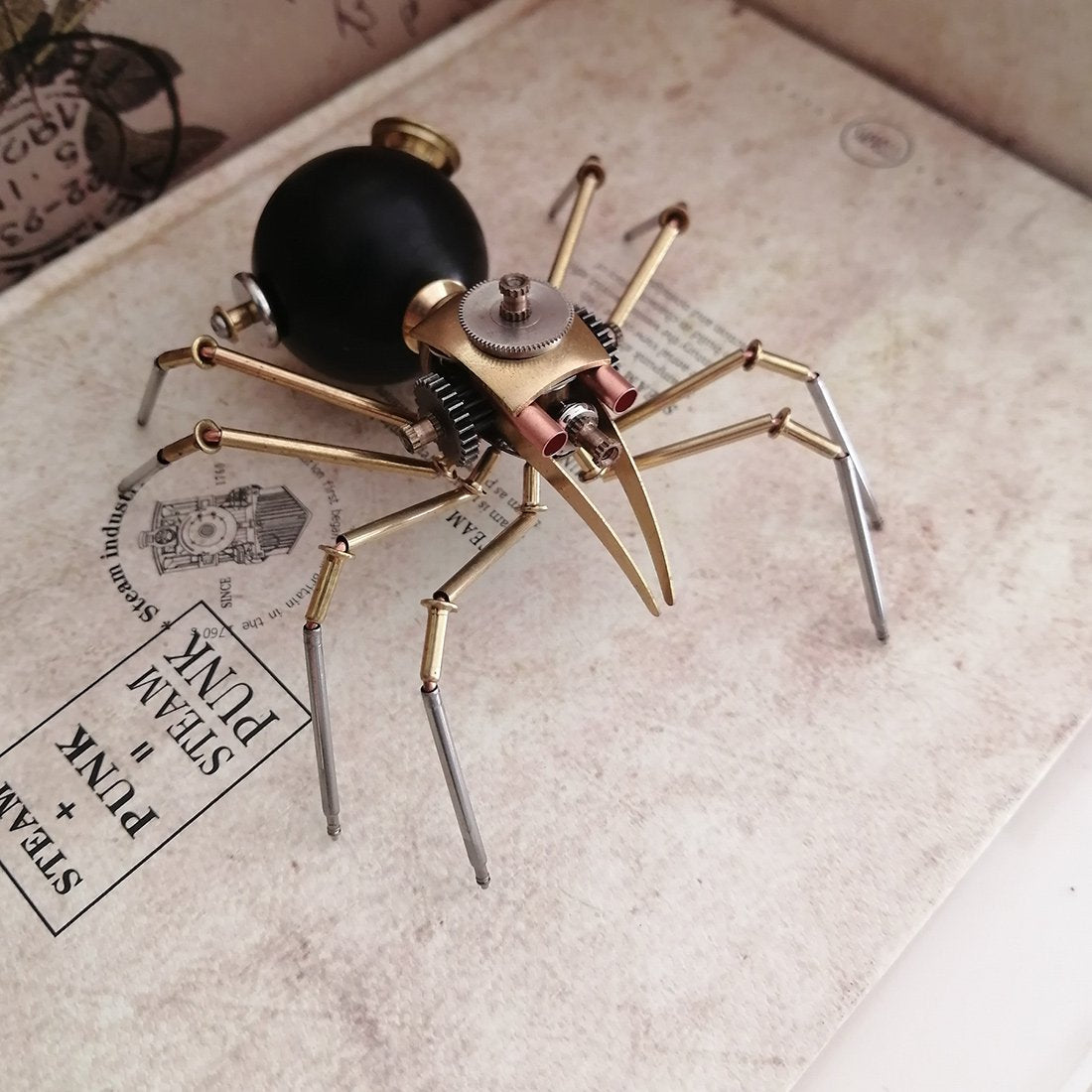 3D Metal Mechanical Black Spider Assembled Model Handicrafts for Home
