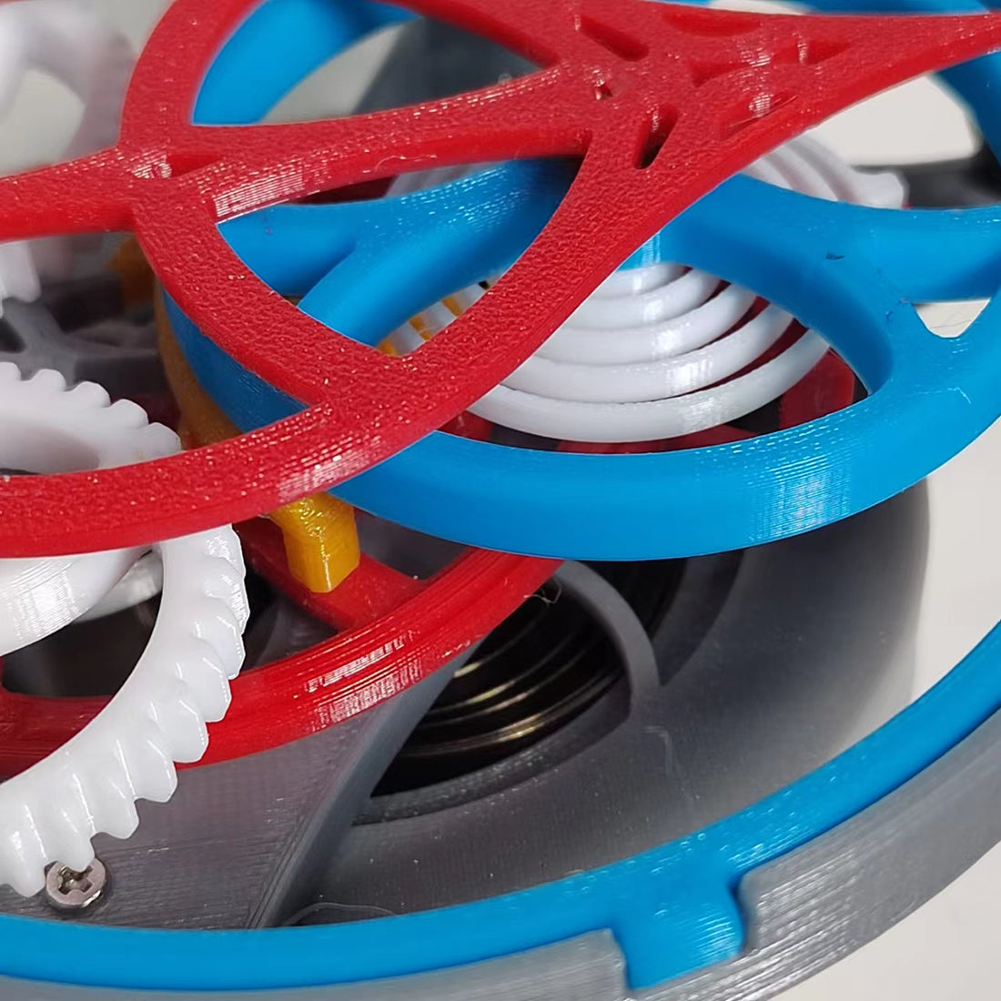 3D Printed Tourbillon Disc Mechanical Clock Assembly Model