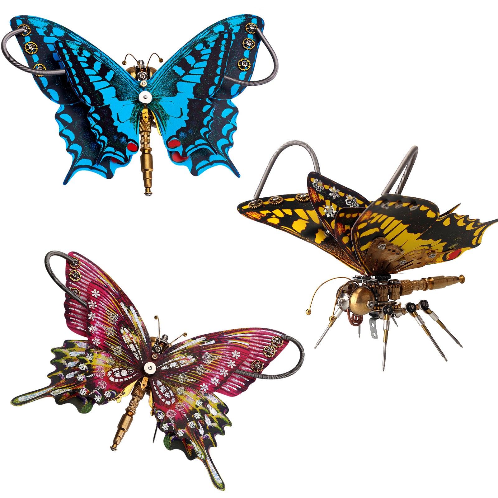 3pcs/ Set Steampunk 3D Monarch Butterflies Model Building Kit