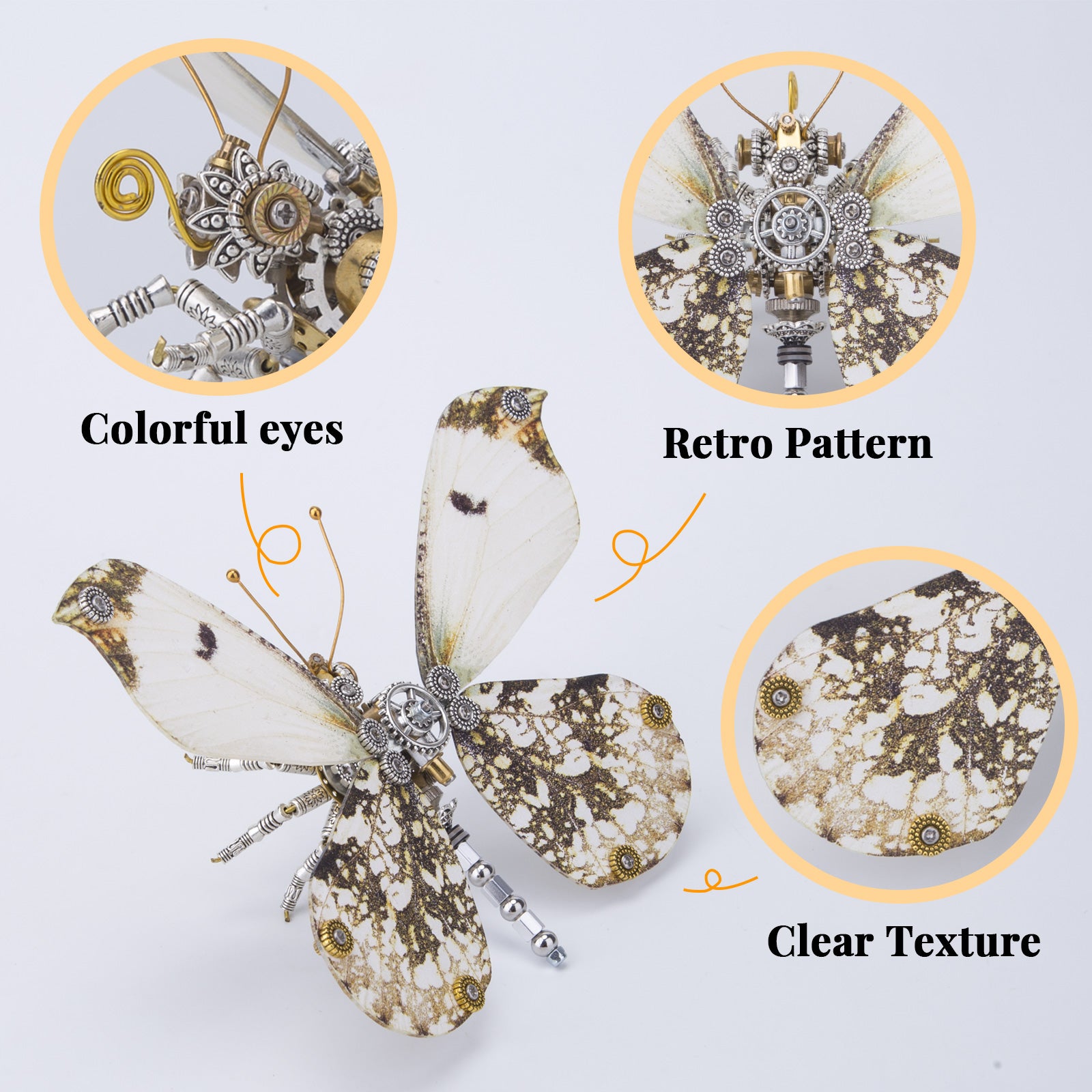 3pcs/ Set Steampunk 3D Monarch Butterflies Model Building Kit