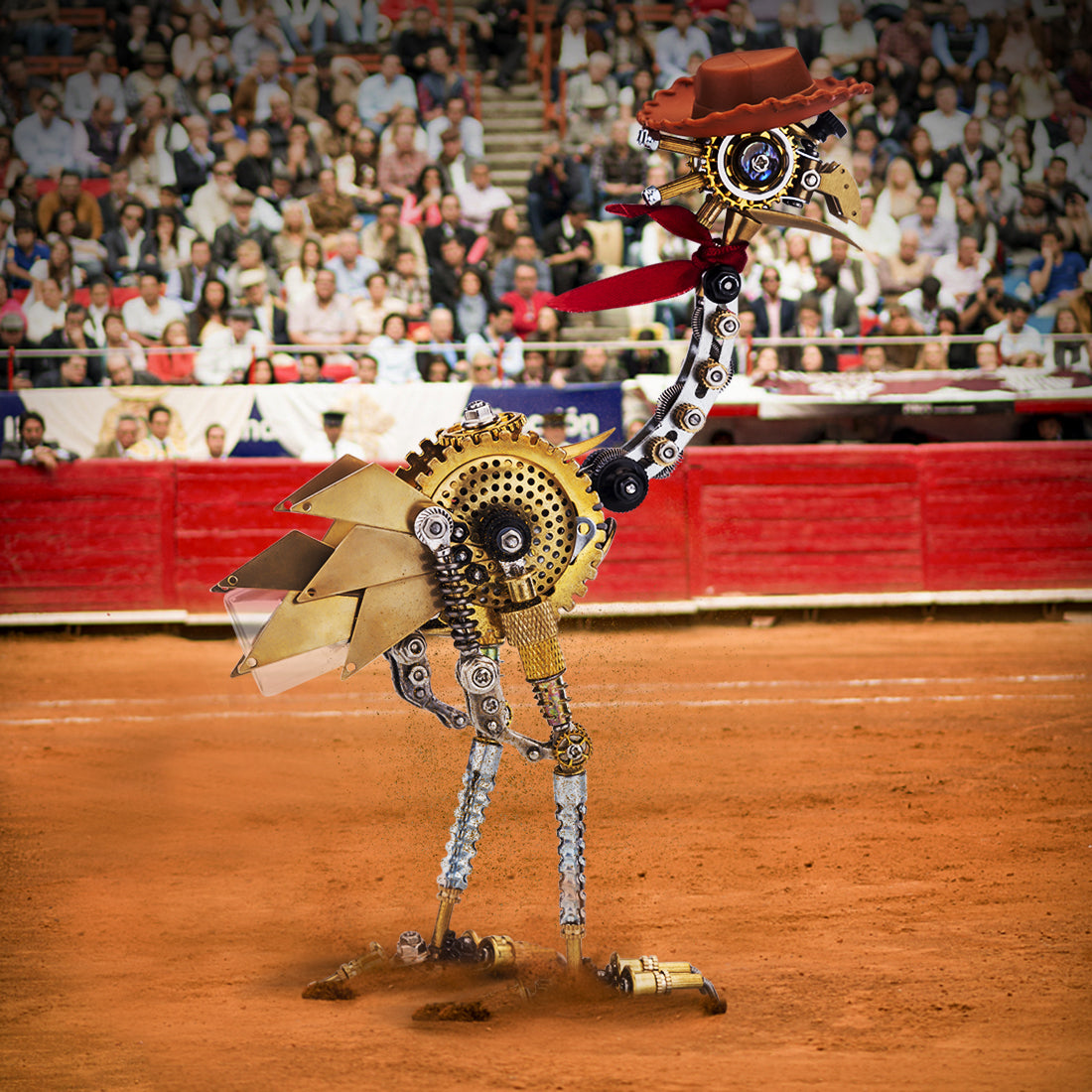 3PCS/Set Steampunk Emu Turkey and Ostrich Metal Assembly Complete Set