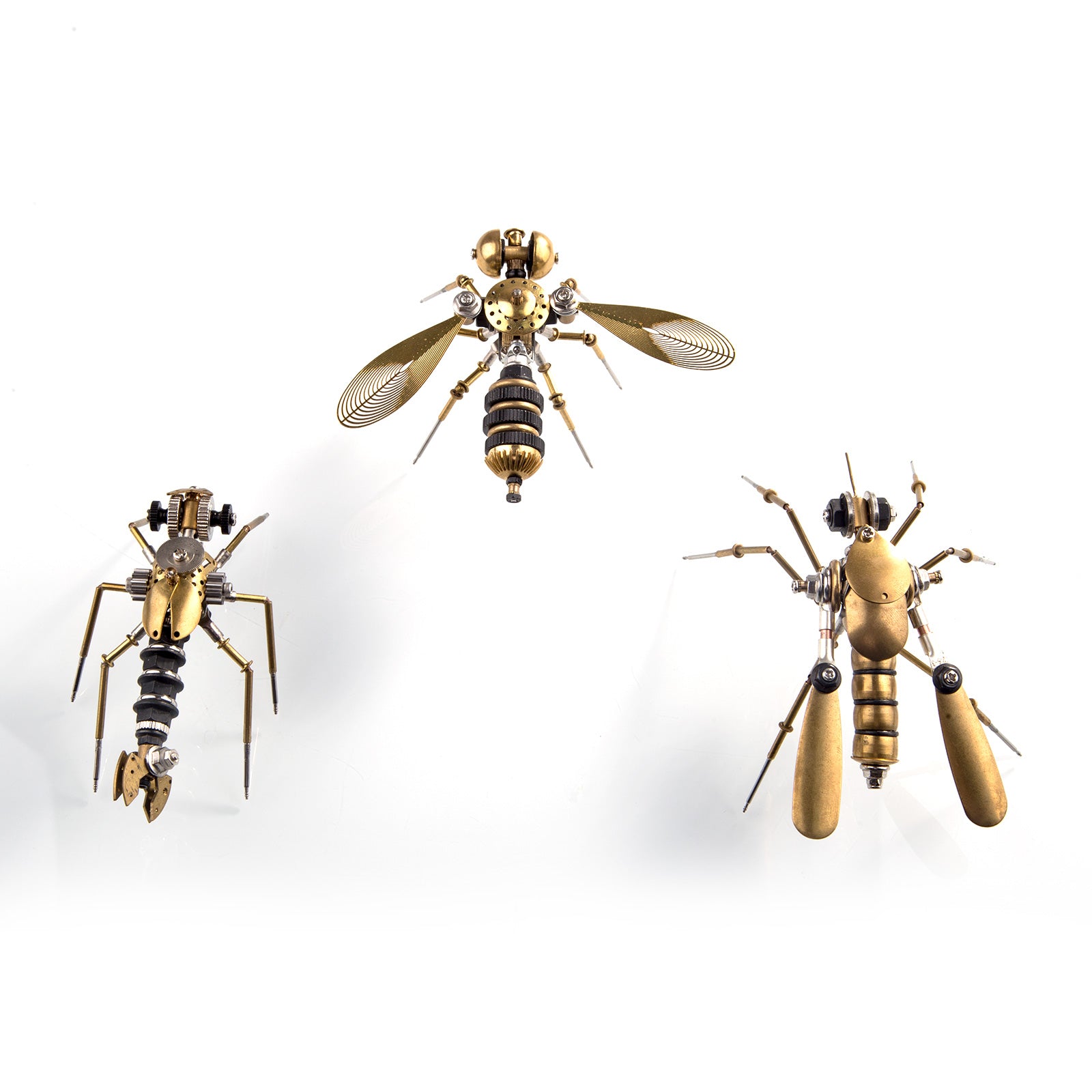 3pcs/Set Tiny Metal Steampunk Bugs Model Kit DIY Toy